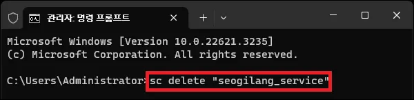 윈도우11 서비스 삭제 방법(cmd 명령어) - 서기랑 이것저것