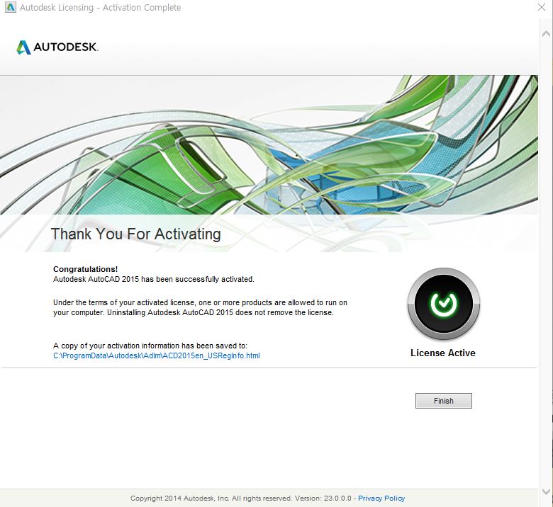 Autodesk AUTOCAD 2015 설치 및 인증방법