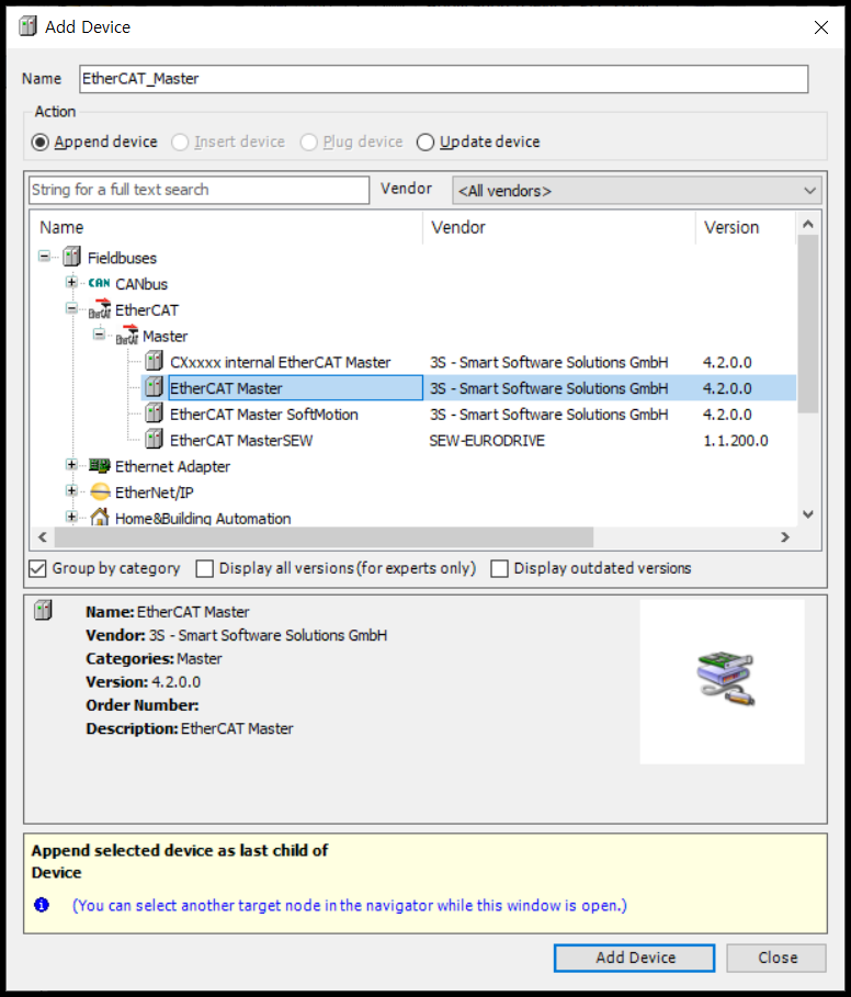 Codesys EtherCAT 장치 추가하는 방법 (xml 파일)