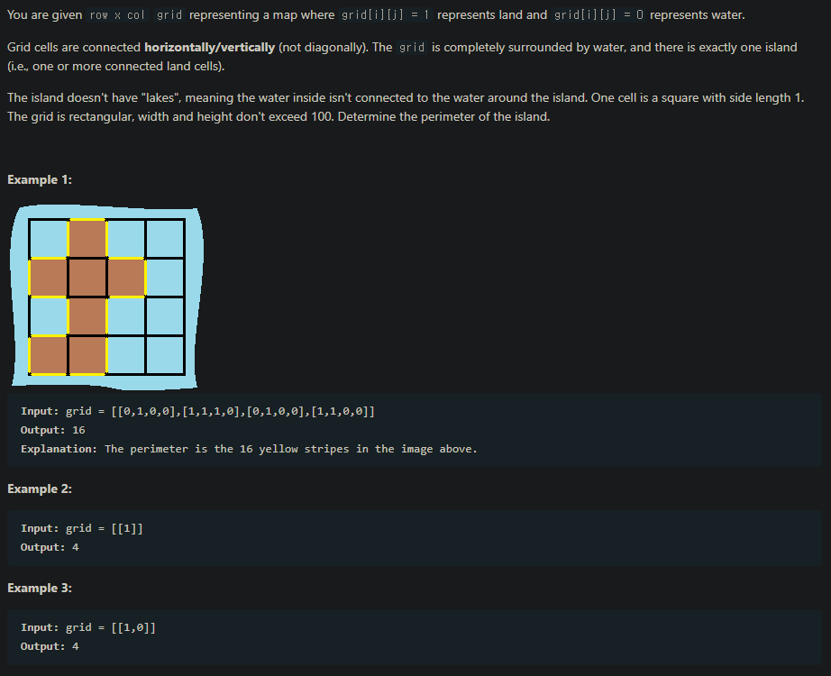 [LeetCode] 463. Island Perimeter :: 개발하다 끄적끄적