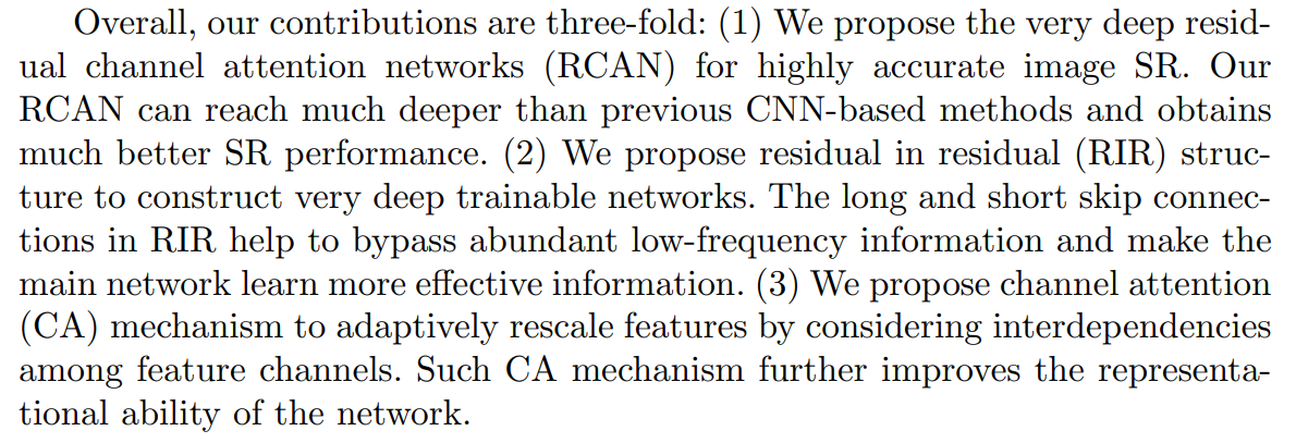 Image Super-Resolution Using Very Deep Residual Channel Attention Networks