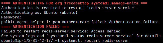 [오류노트] ==== AUTHENTICATING FOR org.freedesktop.systemd1.manage-units