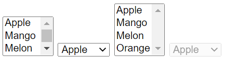 HTML/CSS - select / option/datalist