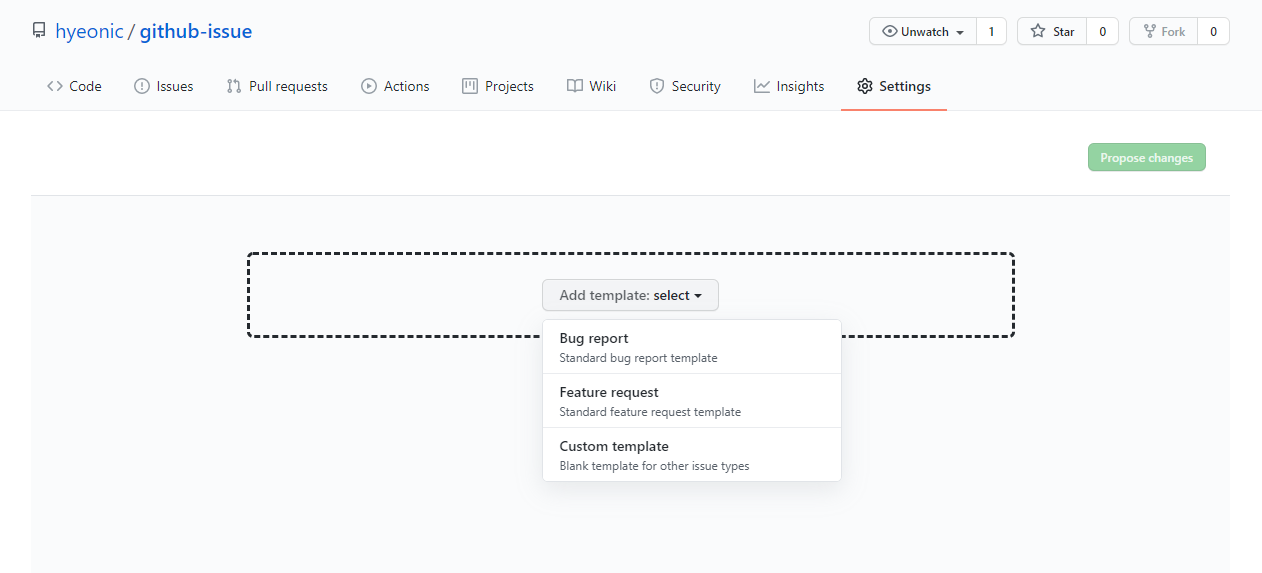 [git, github] git issue 생성 및 작성 방법 (1) :: Hyeonic's Blog