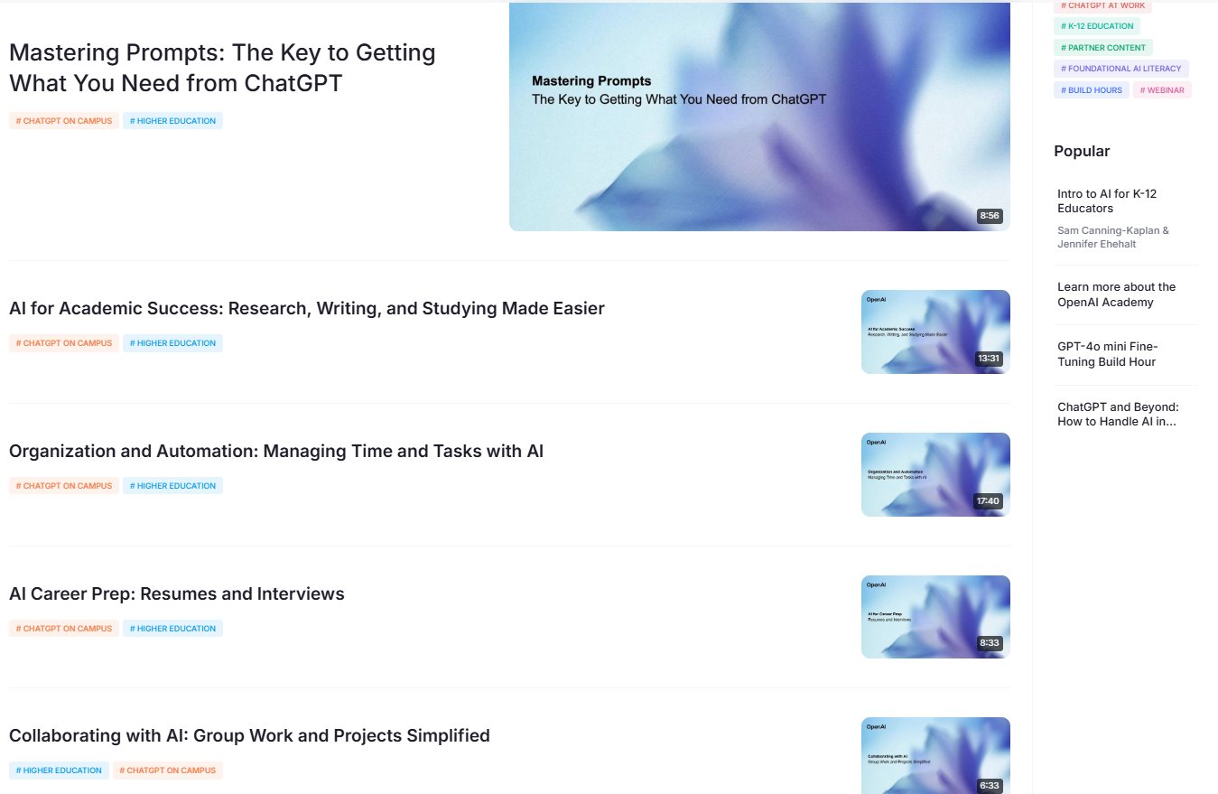 OpenAI AI Academy 소개