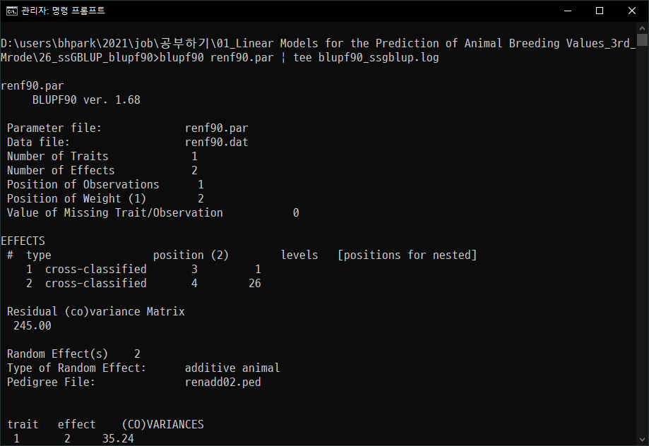 blupf90으로 single-step GBLUP Model 풀기 :: Let's Study Animal Breeding
