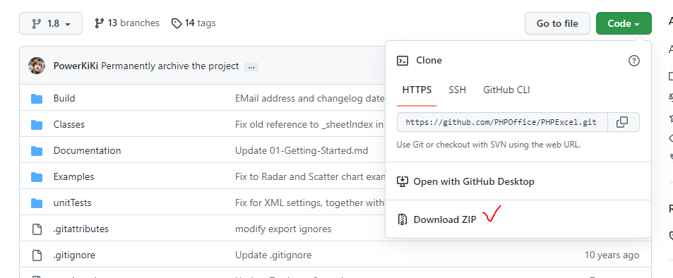 PHP Excel 라이브러리