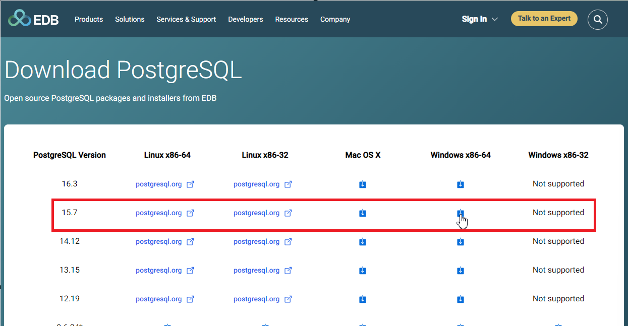 Windows OS 환경에서 PostgreSQL 설치하기