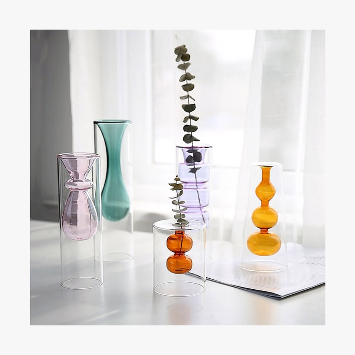 Double-layer Color Glass Vase