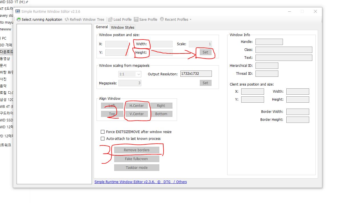 SRWE (Simple Runtime Window Editor) 트리플모니터 제어 프로그램 유틸리티