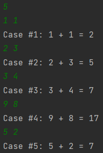 [백준 - python] 11022번: A + B - 8