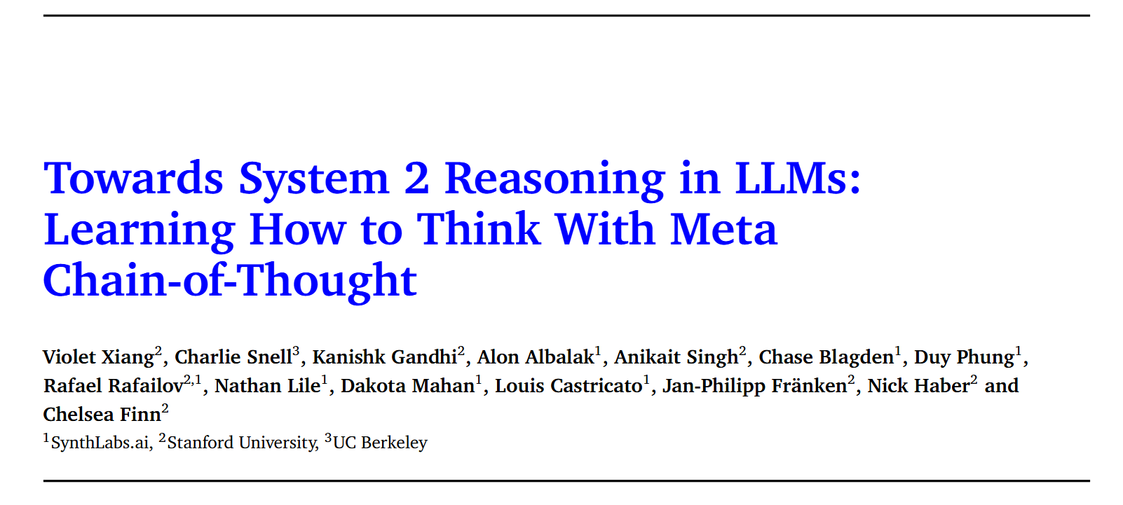 Towards System 2 Reasoning in LLMs: Learning How to Think With Meta ...