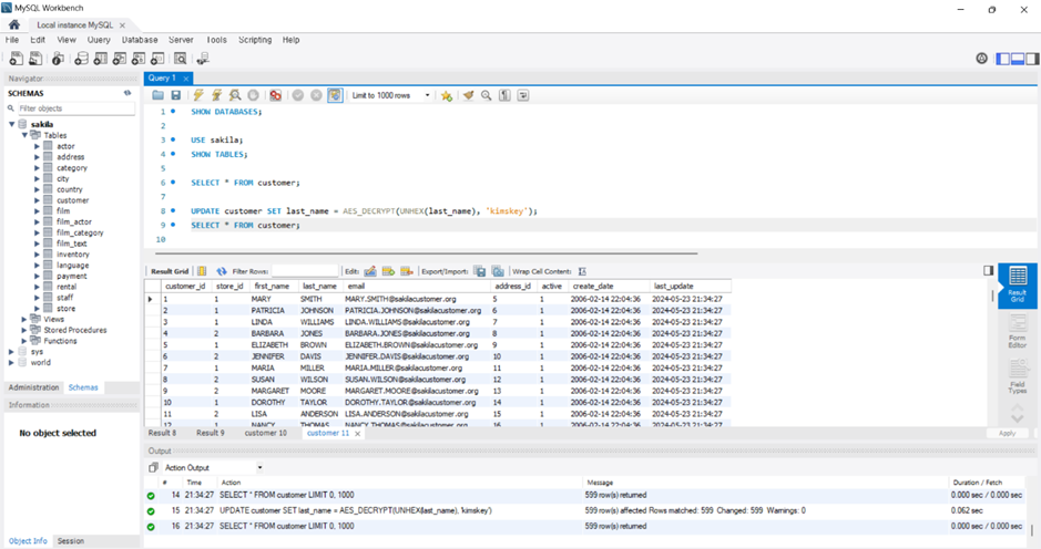 Database Security: MySQL AES