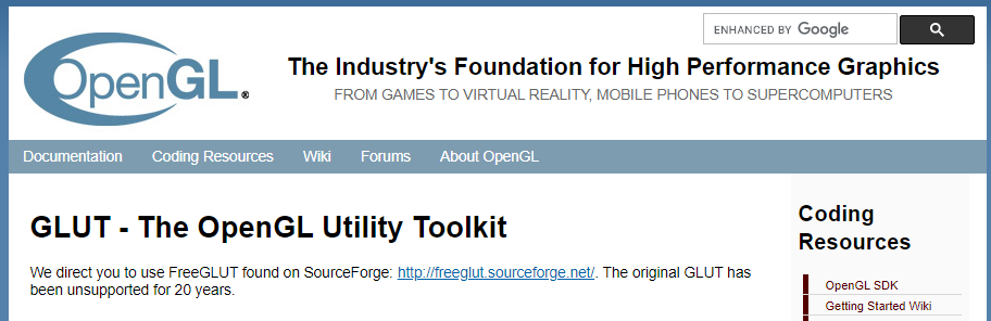 [opengl].[#1.Setup] Windows/VS2019/glut 기반의 셋업(2) - glut(freeglut)로 opengl 창 띄우기
