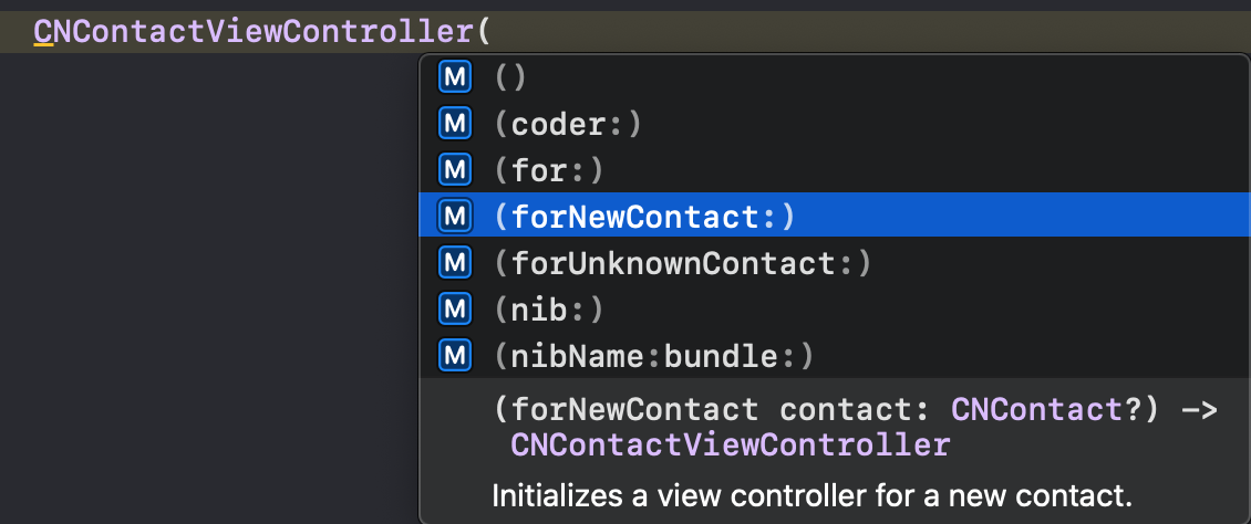 연락처 저장화면 호출하기 CNContactViewController