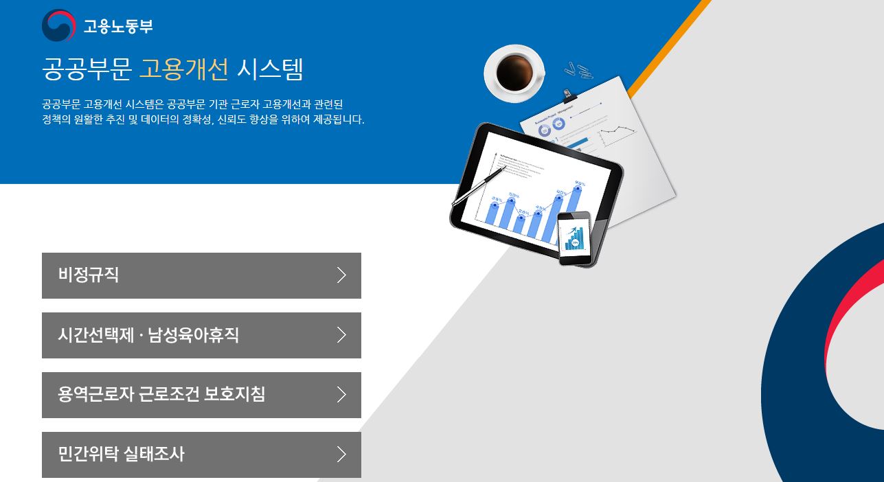 공공부문 고용개선 시스템 (https://public-survey.moel.go.kr/)