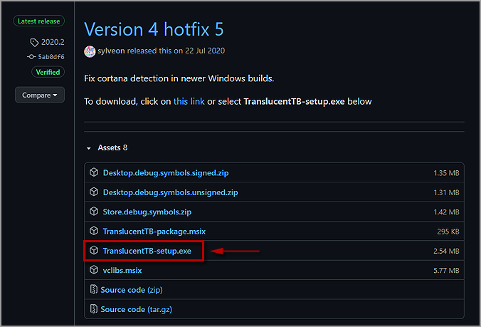 작업 표시줄 투명하게 만들기 'TranslucentTB'