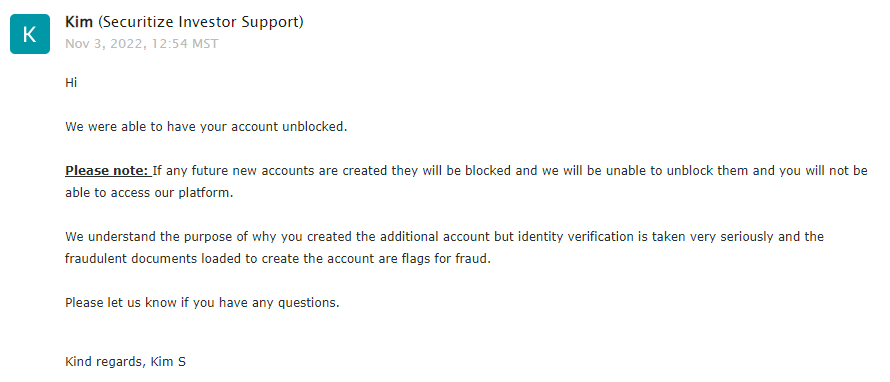 Securitize 계정 정지 해제 방법 :: FinanceGallup