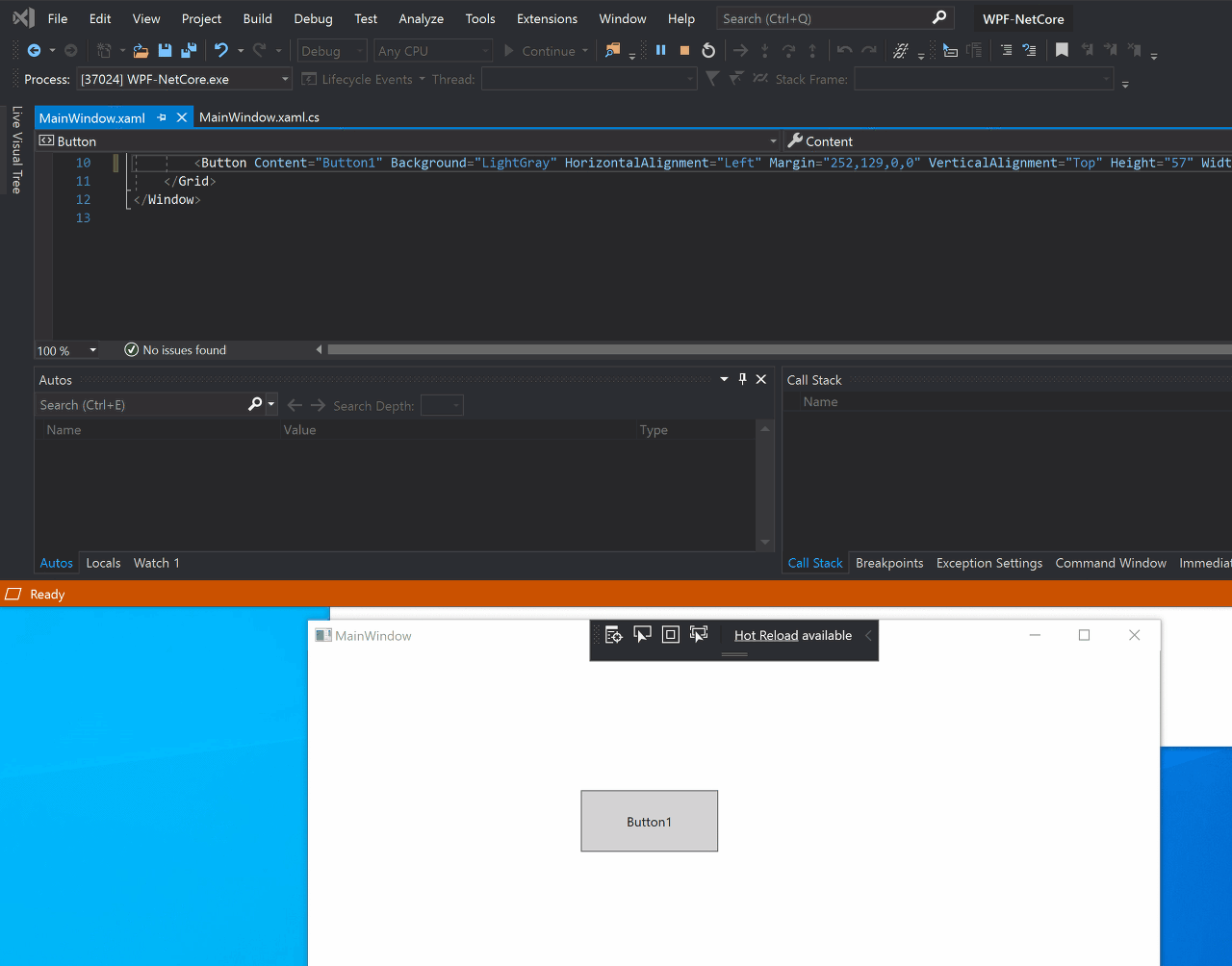 Enum 사용, WPF 및 GUI 디버깅