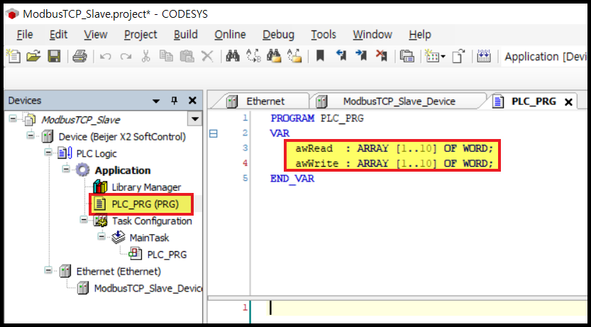Codesys Modbus TCP Slave (Server) 설정방법