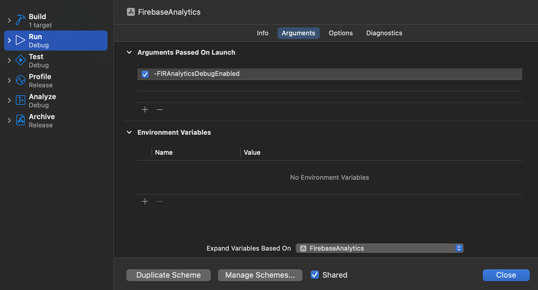 iOS Firebase Analytics 사용법