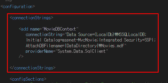 ASP.NET MVC 자습서(4) -연결 문자열 만들기 및 SQL Server LocalDB 사용 :: 디벨로프로