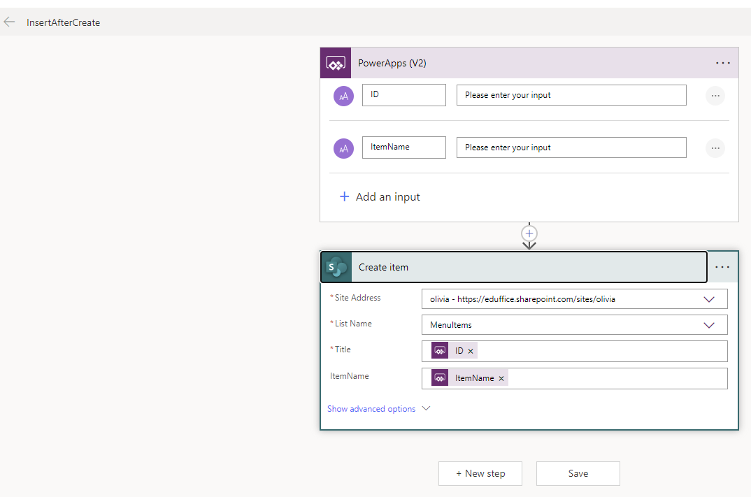 [powerAutomate + powerApps] 결합- 앱만들기1