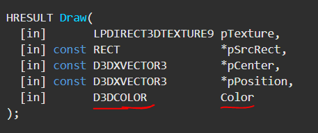 D3DXCreateTextureFromFileEx 함수의 color key