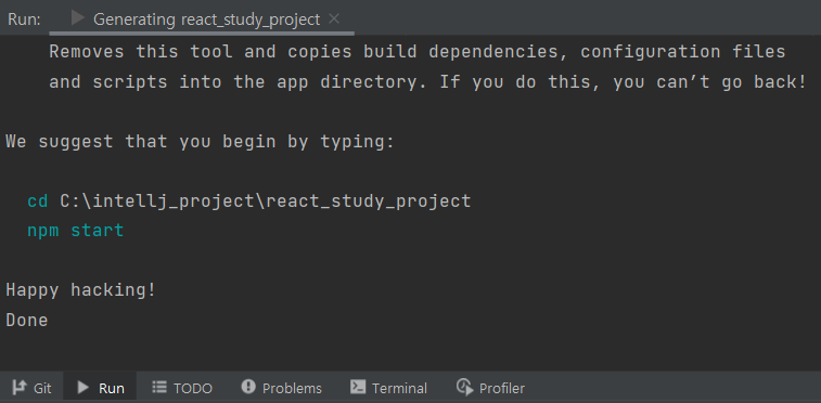 [React] IntelliJ Create React Project