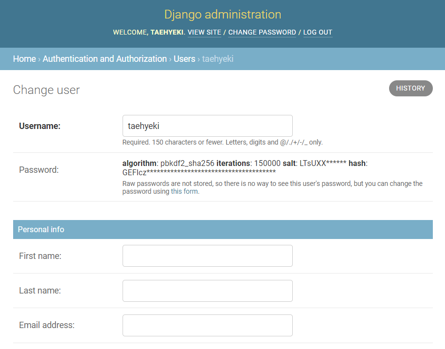 first django startapp user