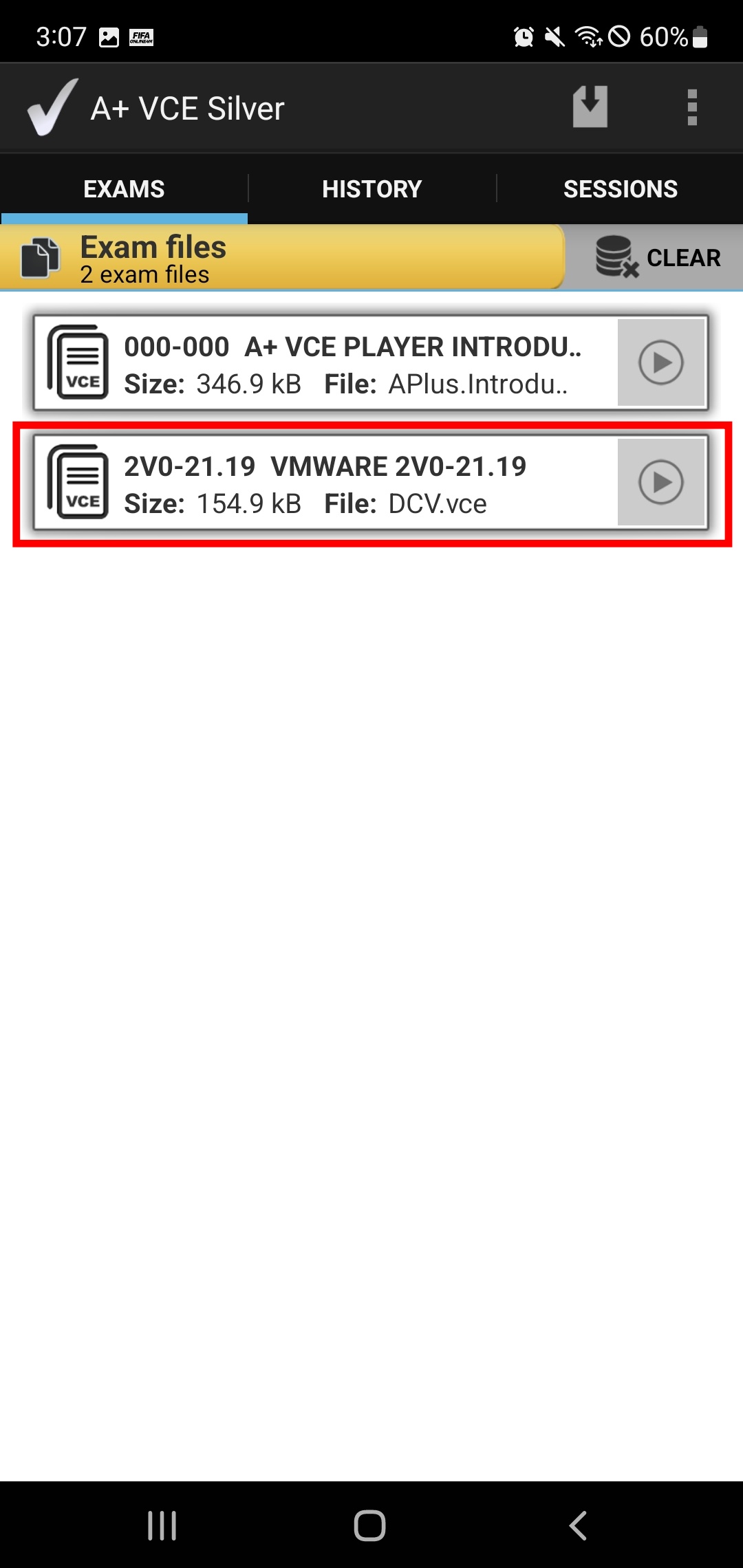 VCE Player 스마트폰 버전 아라보자 (A+ VCE Silver)