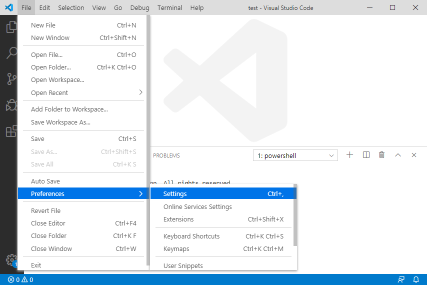 [ VSCode ] 터미널을 powershell에서 cmd로 변경하는 2가지 방법 - 어제 오늘 내일