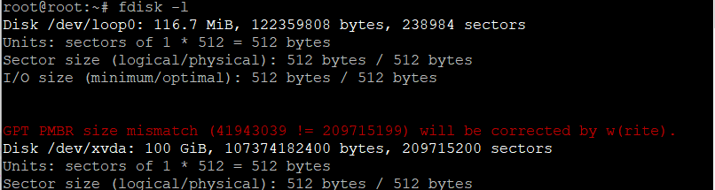우분투 GPT PMBR size mismatch 오류