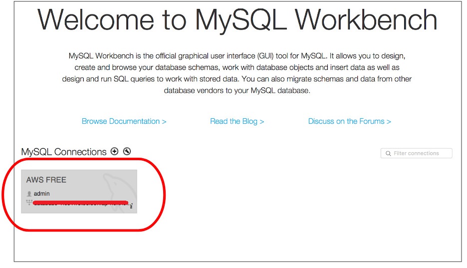 MySQL WorkBench 에 AWS DB 설정하기