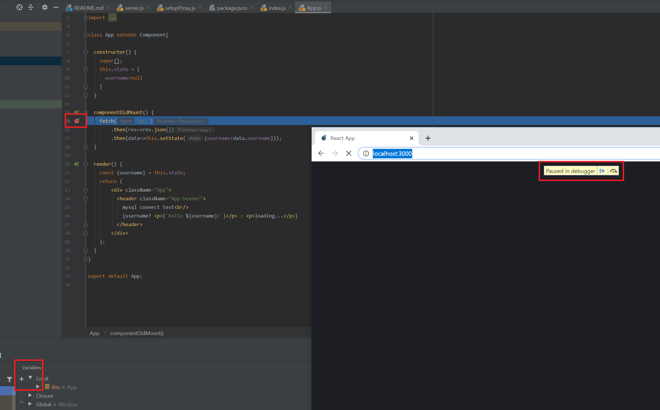 React 디버깅 (WebStorm)