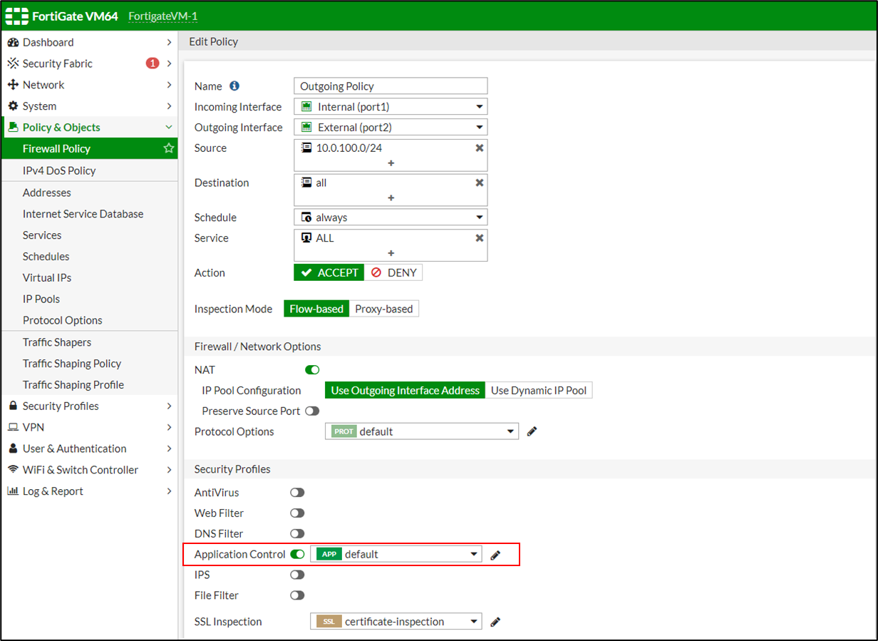[fortigate][security profiles] Application Control