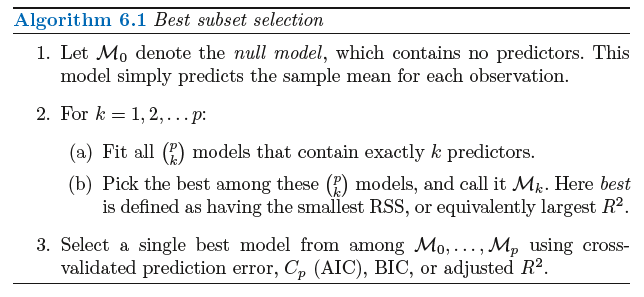 6 Linear Model Selection And Regularization