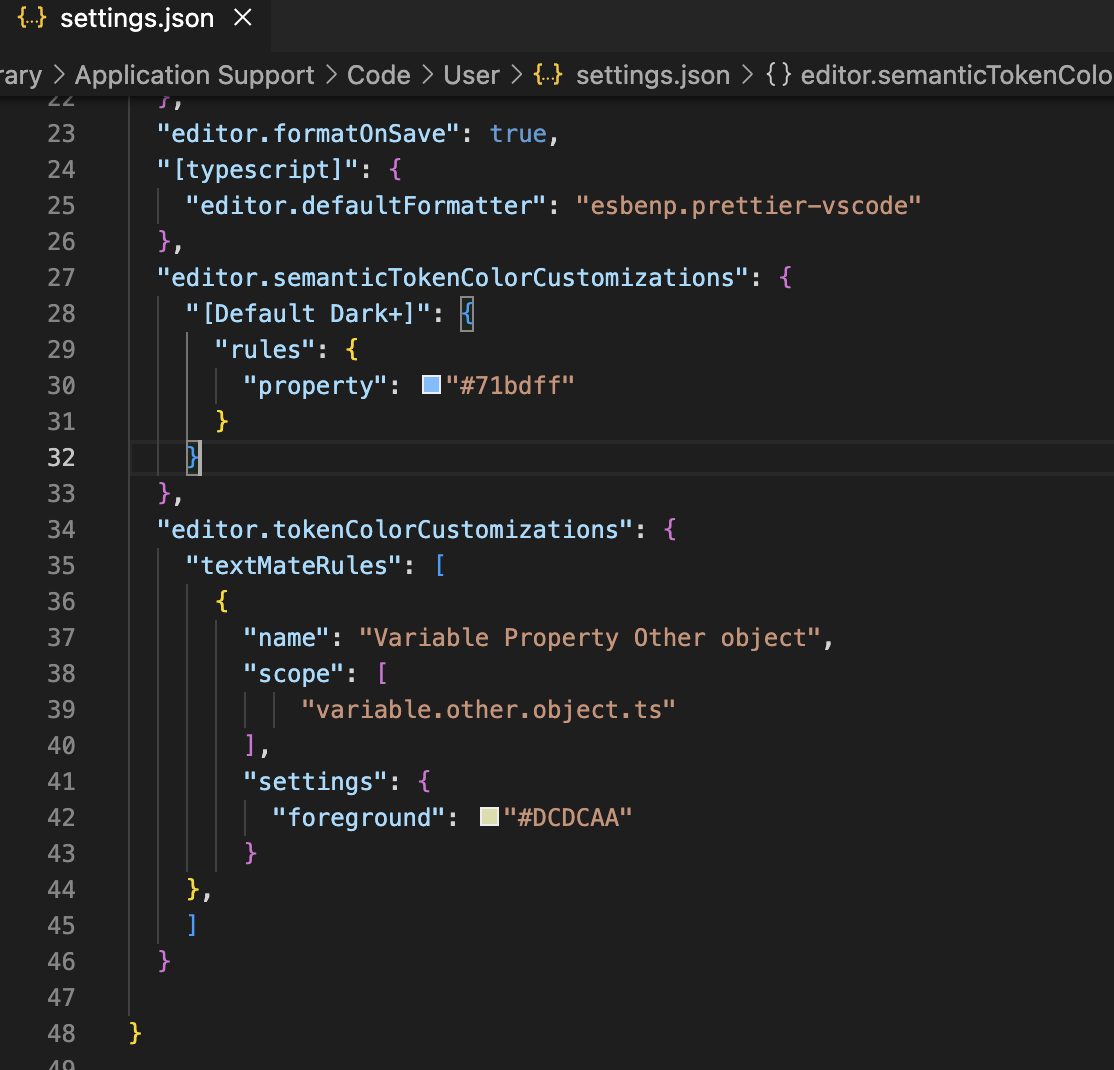 [vscode] Color Theme - 변수, 객체 색상 바꾸기