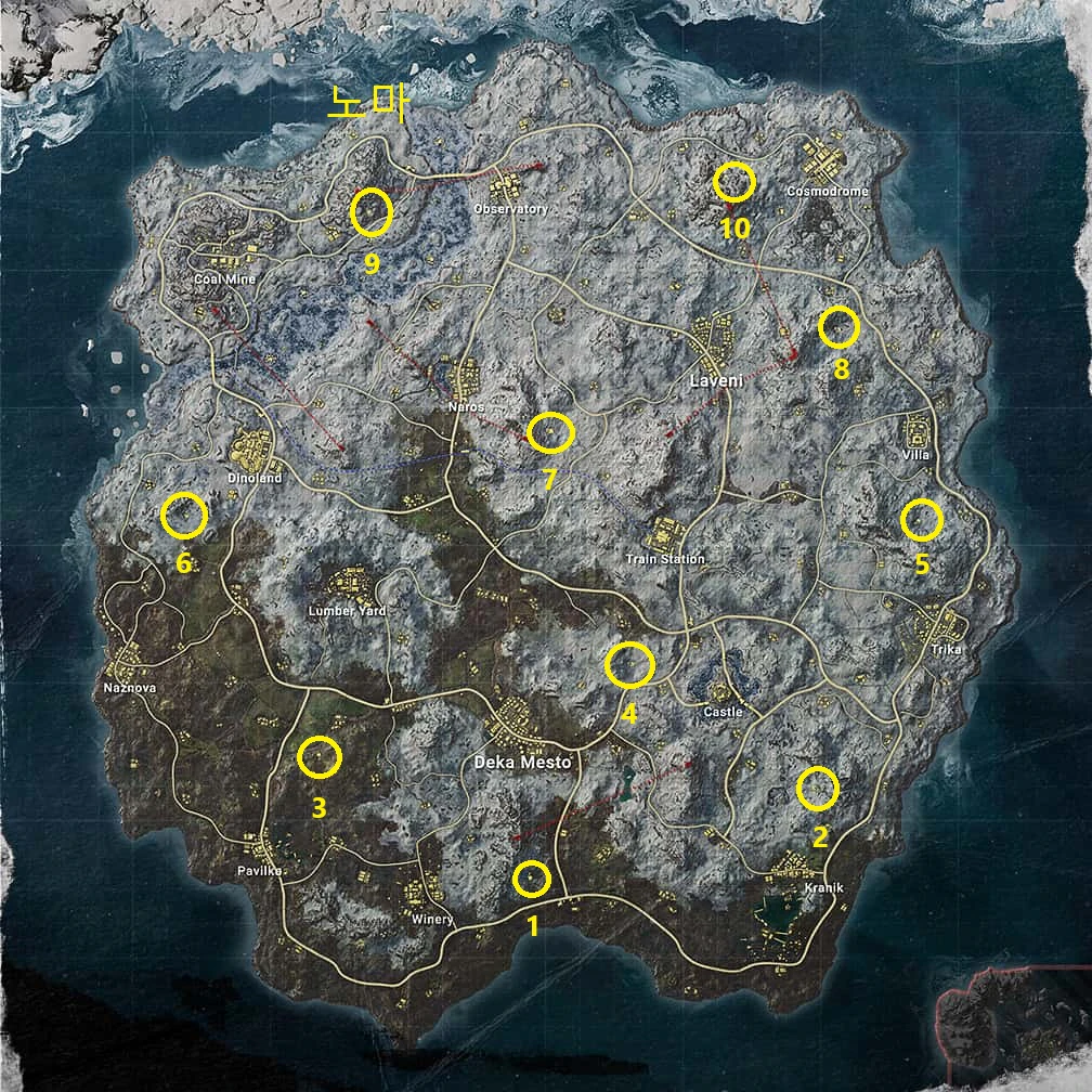 배틀그라운드 비켄디 보안키카드 비밀의방 상세 위치