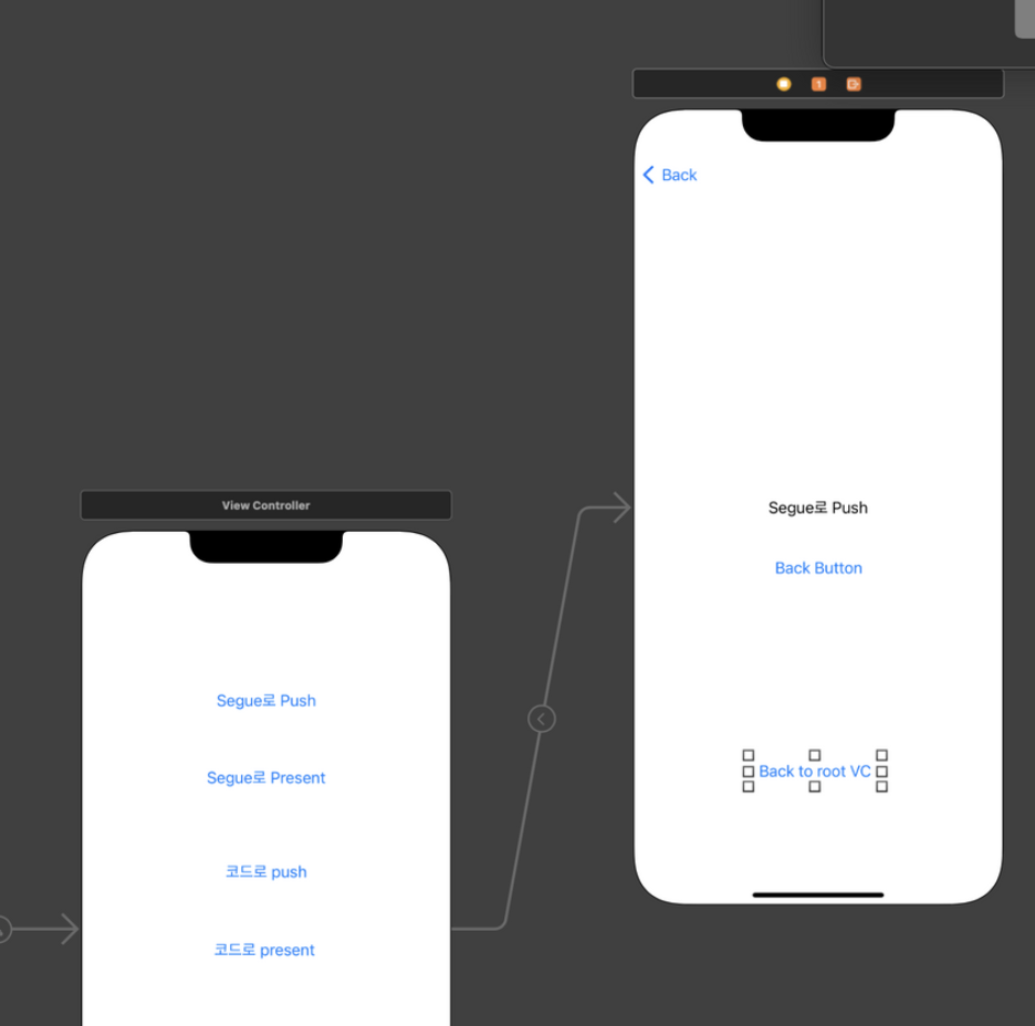 Ios에서 Navigationcontroller Segue를 이용한 화면전환 종류와 방법