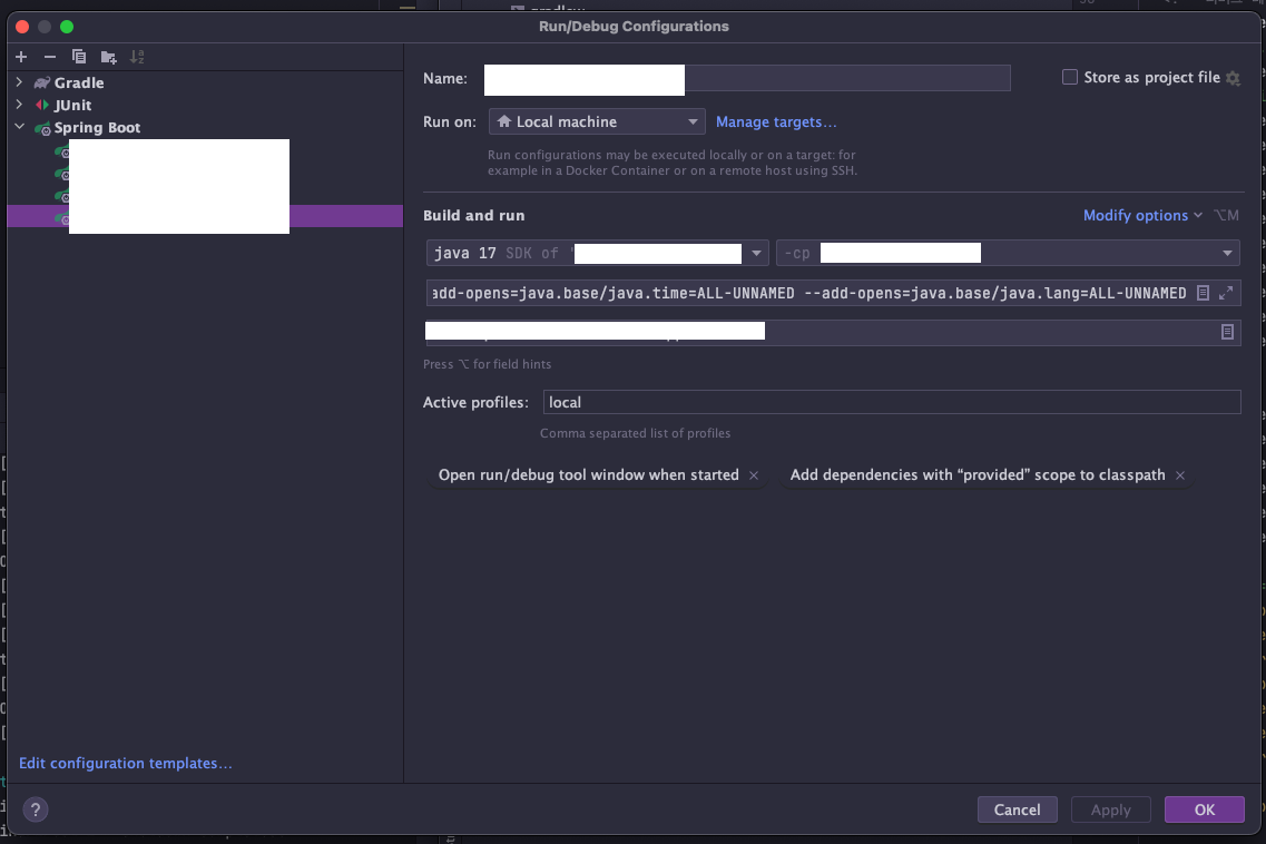 IntelliJ Community 버전 Active Profile 설정하기