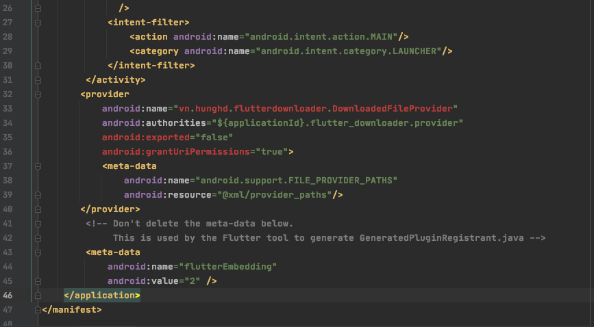 Flutter_downloader 예제 오류 해결 [nullpointerexception, File.getPath, provider, http...등 ]