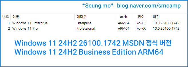 (정식버전) 윈도우 11 24H2 설치 Windows 11 24H2 26100.1742 MSDN 정식버전 (한글)