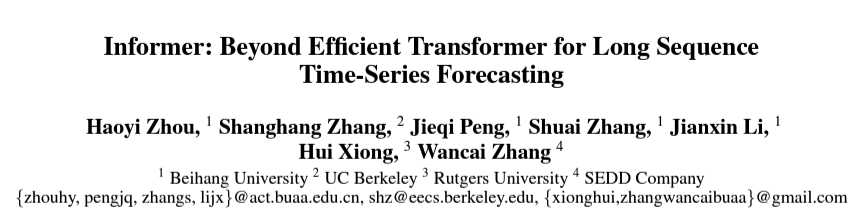 [논문리뷰] Informer Beyond Efficient Transformer For Long Sequence Time