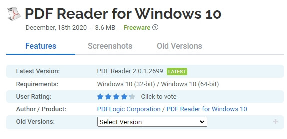 PDF Reader for Windows 10 무료 다운로드