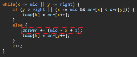 [BOJ] 백준 10090 Counting Inversions