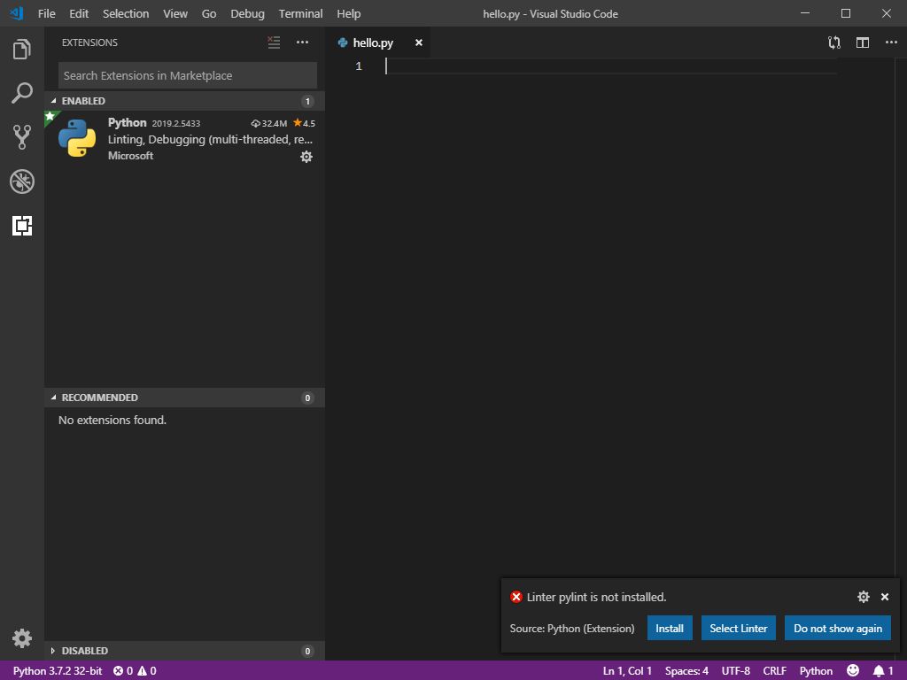 Python / Visual Studio Code 개발 환경 만들기