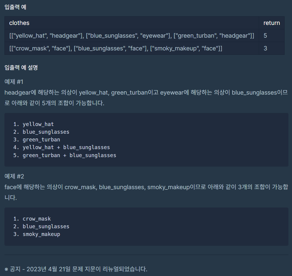 [프로그래머스][자바][Lv. 2] 의상