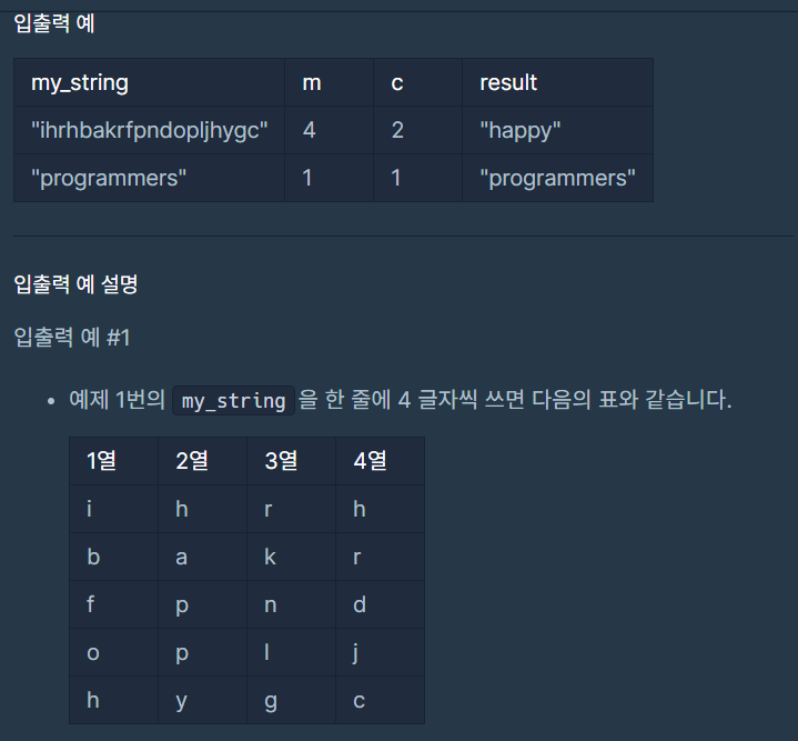 [프로그래머스][PYTHON] Lv. 0 세로 읽기 — yeonnys' 개발일지