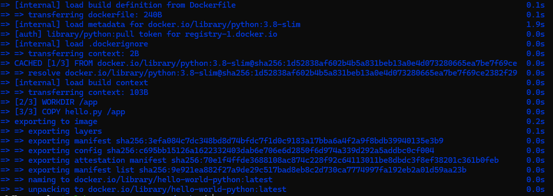 Docker에서 Python 스크립트 실행